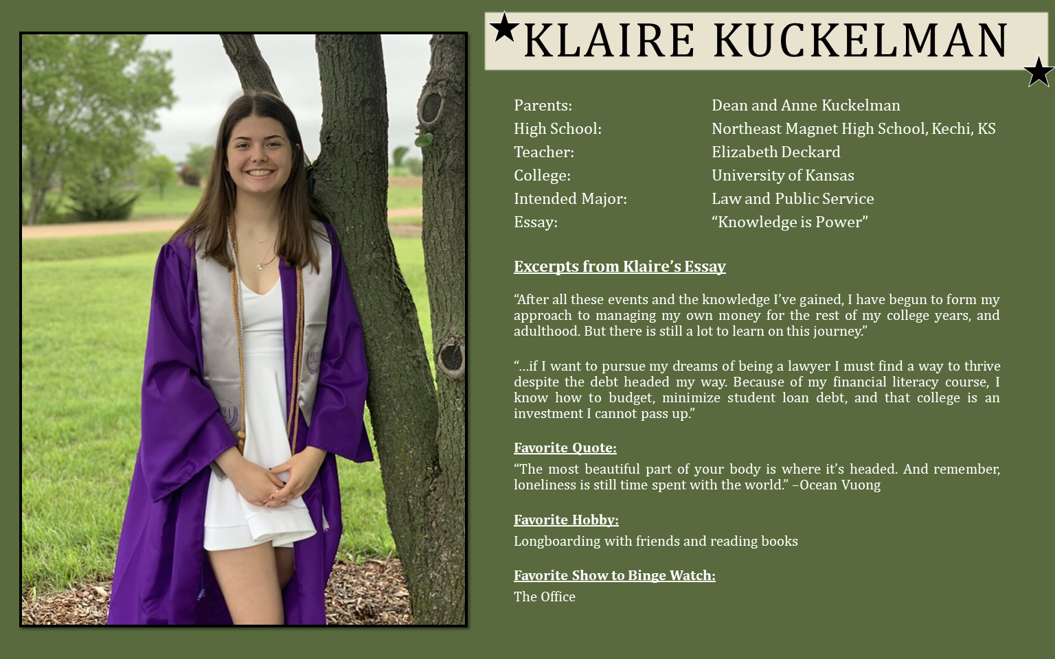 2021 Scholarship Contest – Kansas Office of the State Bank Commissioner